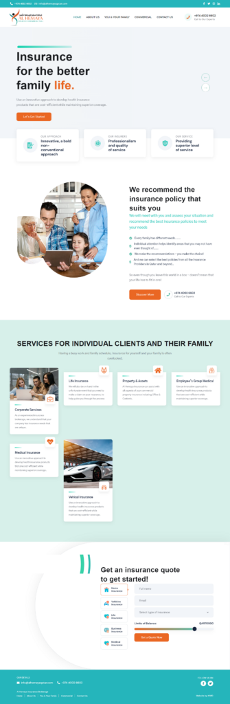 Insurance Website Design For AL Hemaya By MWD